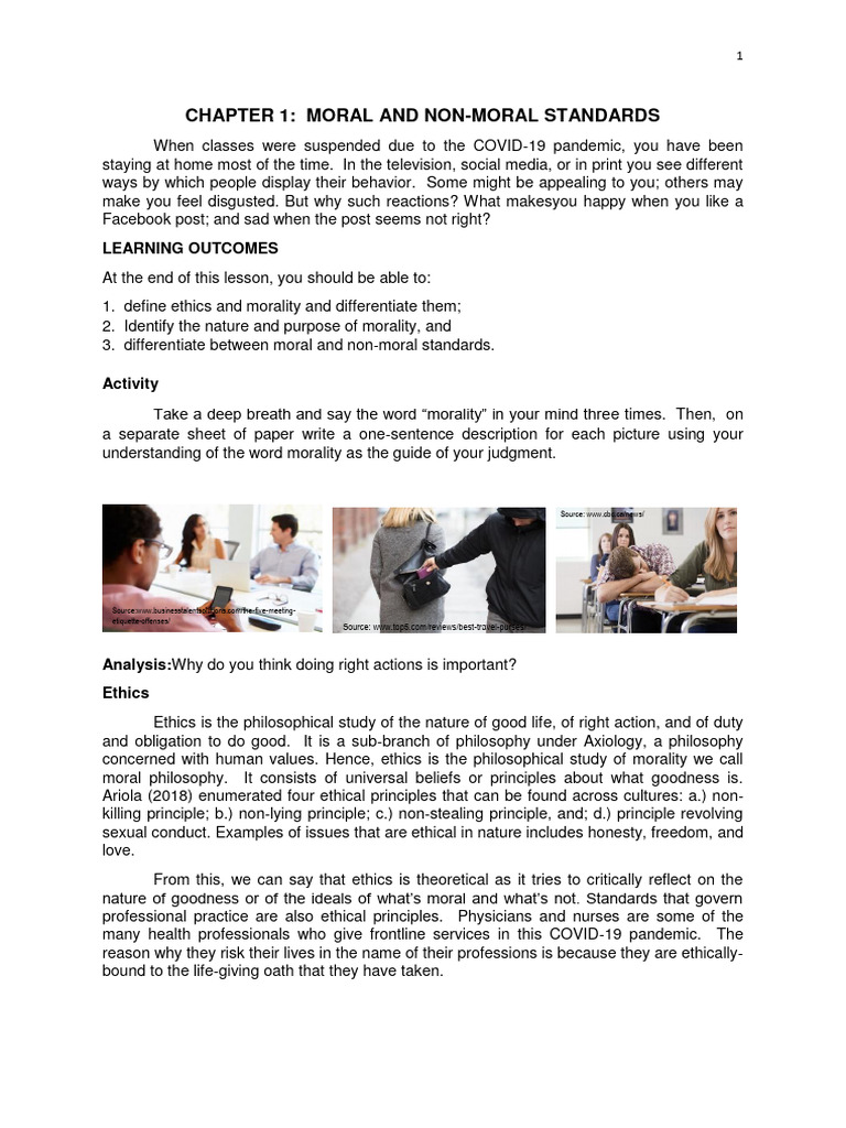 Handouts Ethics | PDF | Free Will | Morality