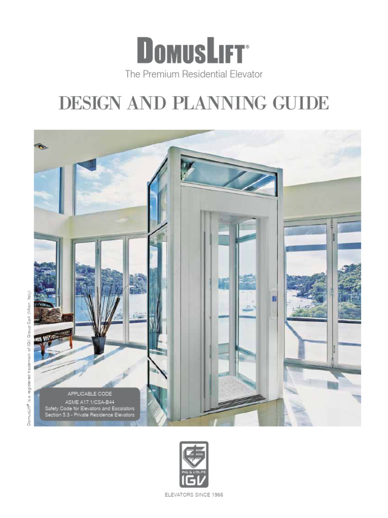 DomusLift - Design and Planning Guide | PDF | Elevator | Door