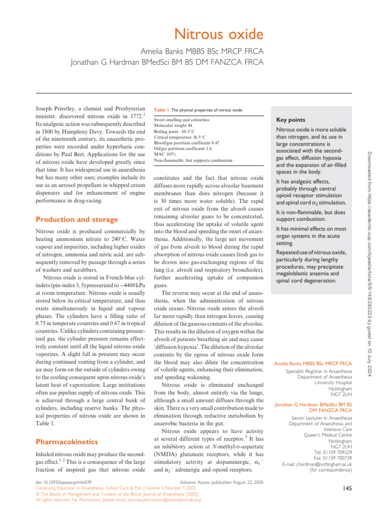 Mki 039 | PDF | Nitrous Oxide | Anesthesia