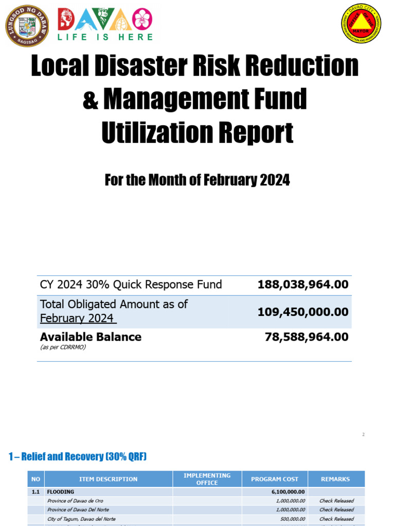 FEBRUARY LDRRMF Status Utilization Report | PDF