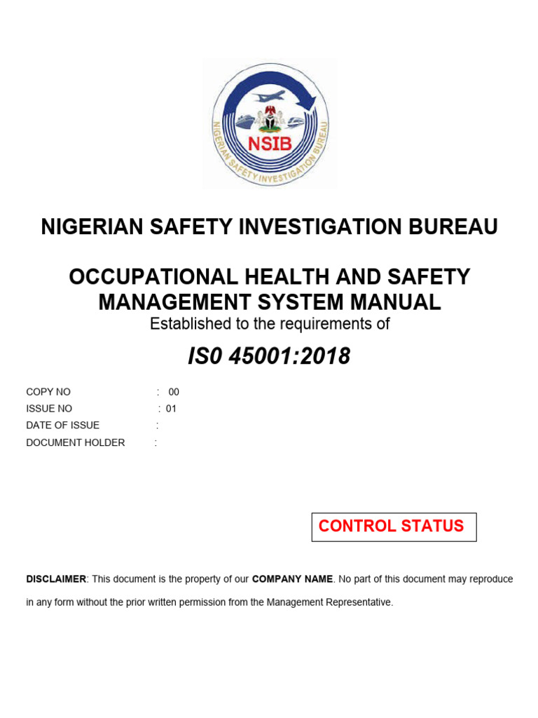 Iso 45001 Manual Nsib | PDF | Occupational Safety And Health | Risk