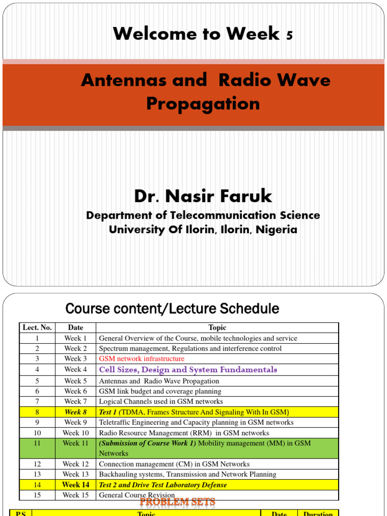 Week 5 Antennas and Radio Wave Propagation | PDF | Antenna (Radio) | Radio Propagation