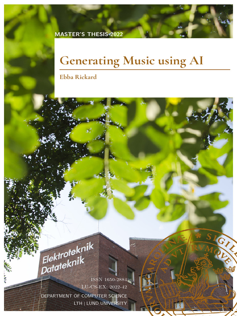 Generating Music Using AI: Ebba Rickard | PDF | Artificial Neural ...
