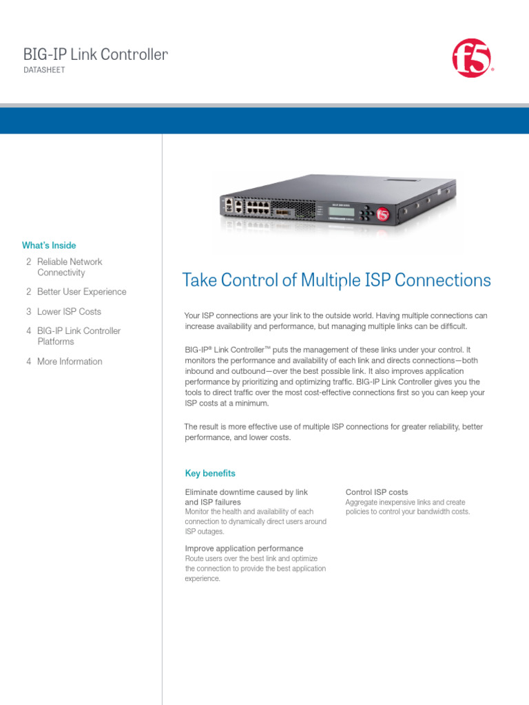 Big Ip Link Controller Ds | PDF | Quality Of Service | Transmission ...