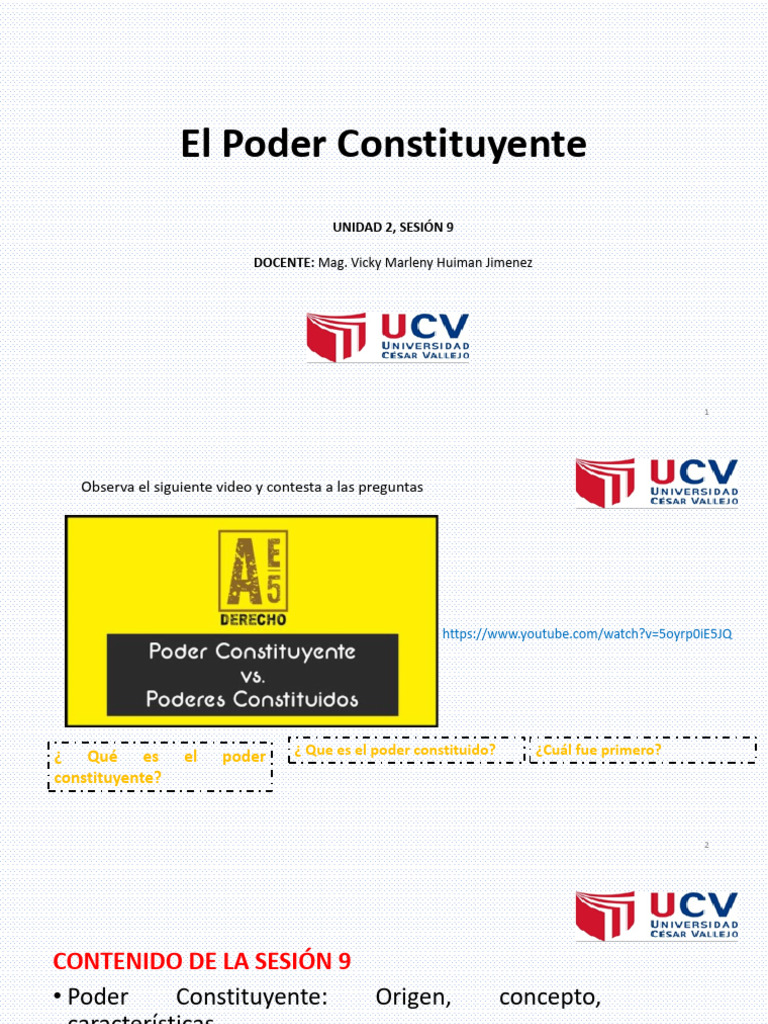 SESION 9 - El Poder Constituyente | PDF | Constitución | Estado (política)