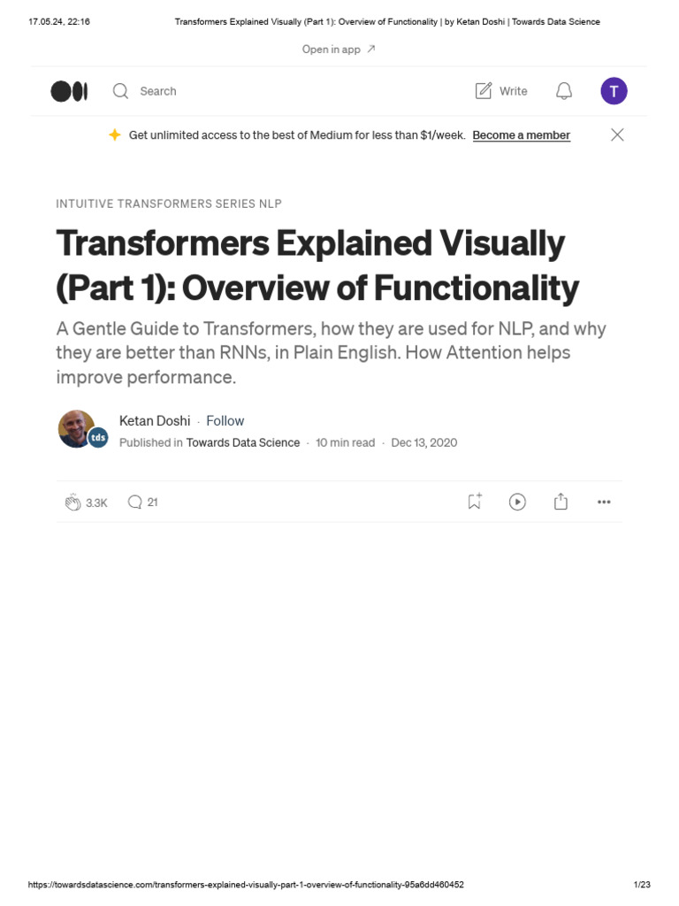 Transformers Explained Visually (Part 1) - Overview of Functionality - by Ketan Doshi - Towards ...