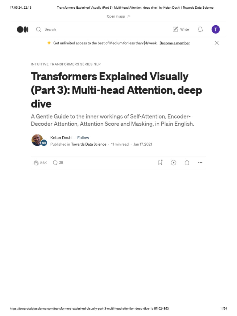 Transformers Explained Visually (Part 3) - Multi-Head Attention, Deep Dive - by Ketan Doshi ...