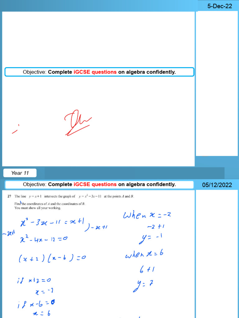 All of iGCSE Maths Algebra | PDF | Mathematics | Algebra