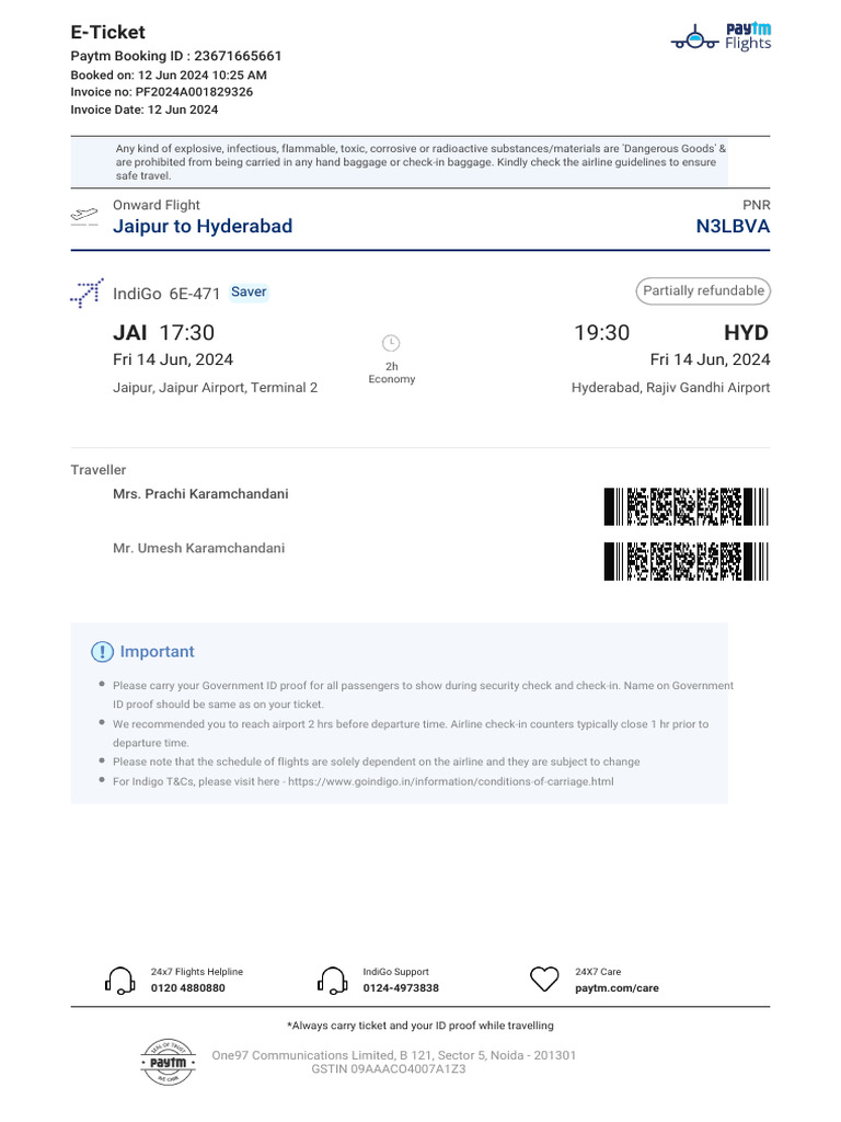 Jai Hyd 14062024 23671665661 | PDF | Fee | Airport