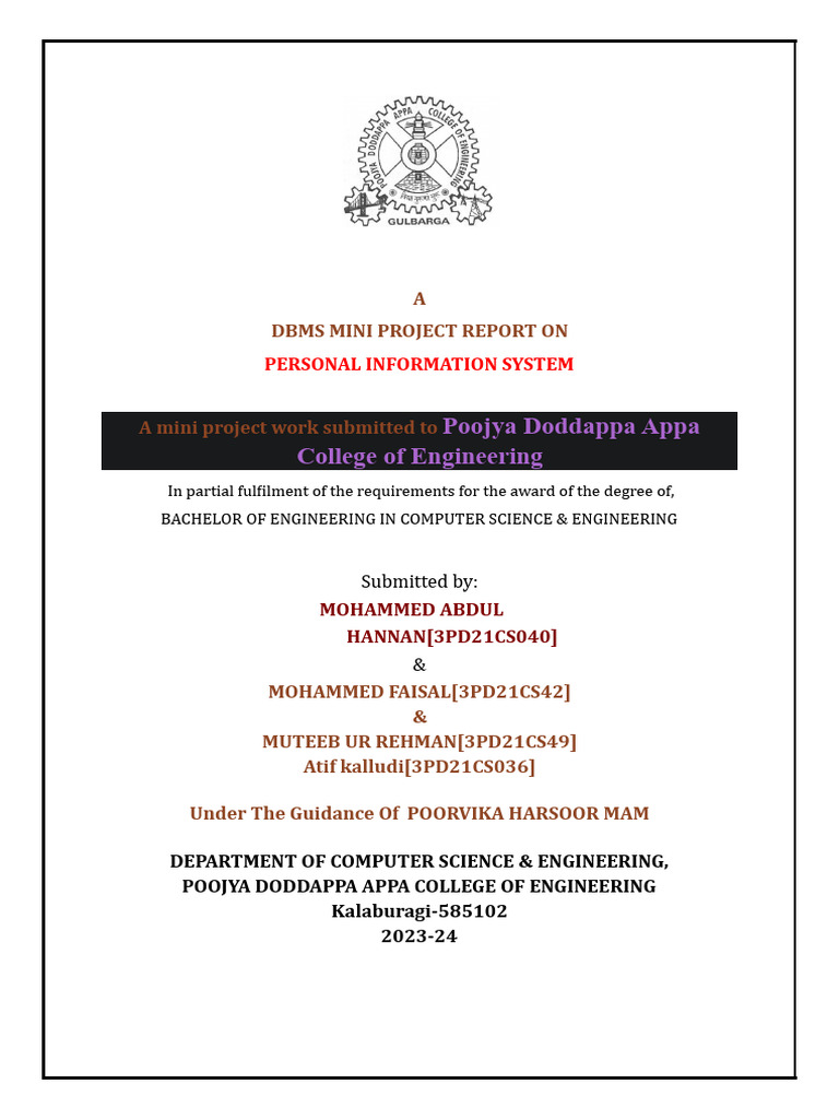 Dbms Report | PDF | Databases | Data Model Dbms Report | PDF | Databases | Data Model