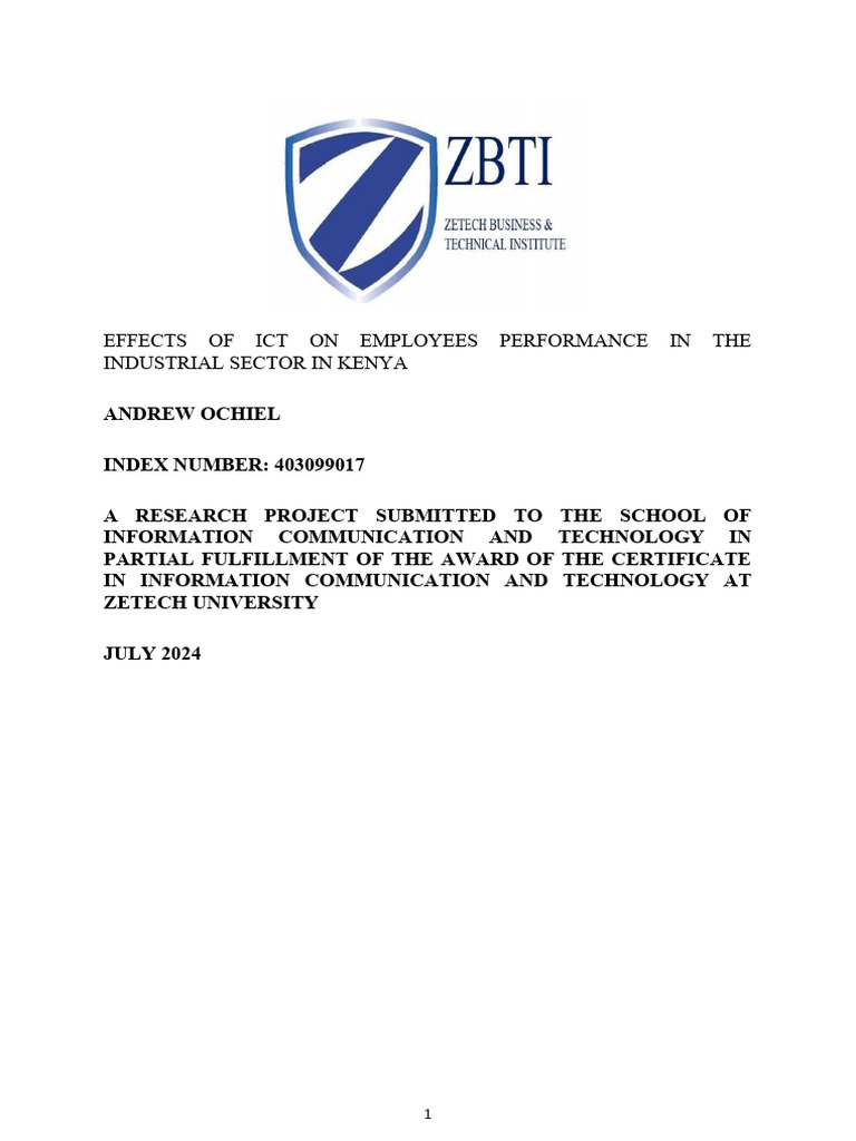 Andrew Ochiel Research Project 2024 | PDF | Labour Economics | Business