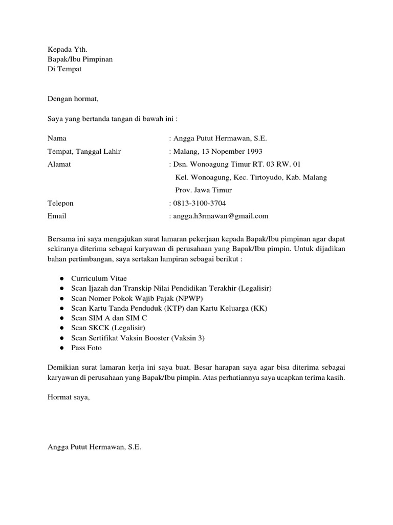 1 CV Angga Putut Hermawan Compressed - Compressed | PDF