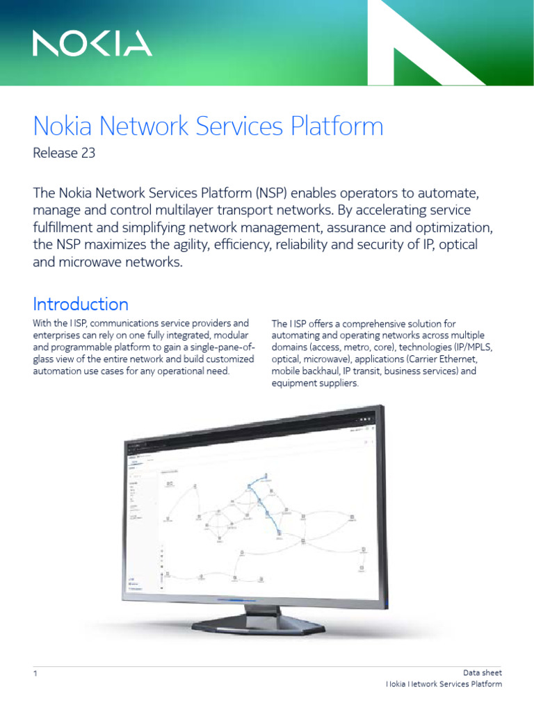 Nokia NSP Datasheet Data Sheet EN | PDF | Computer Network | Automation