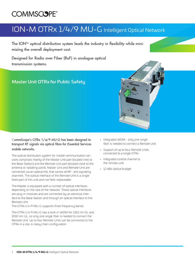 ION-M OTRx 1/4/9 MU-G Overview | PDF | Telecommunications Engineering ...