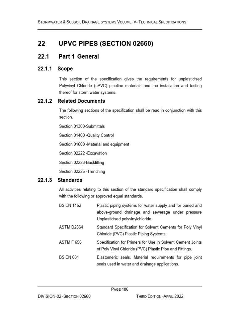 uPVC Pipe Specifications for Stormwater | PDF | Pipe (Fluid Conveyance ...