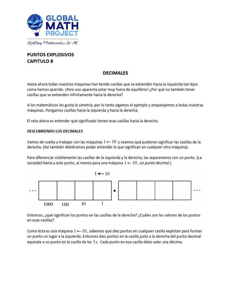 Chapter 8 Exploding Dots Spanish Pdf Números Decimal 8606
