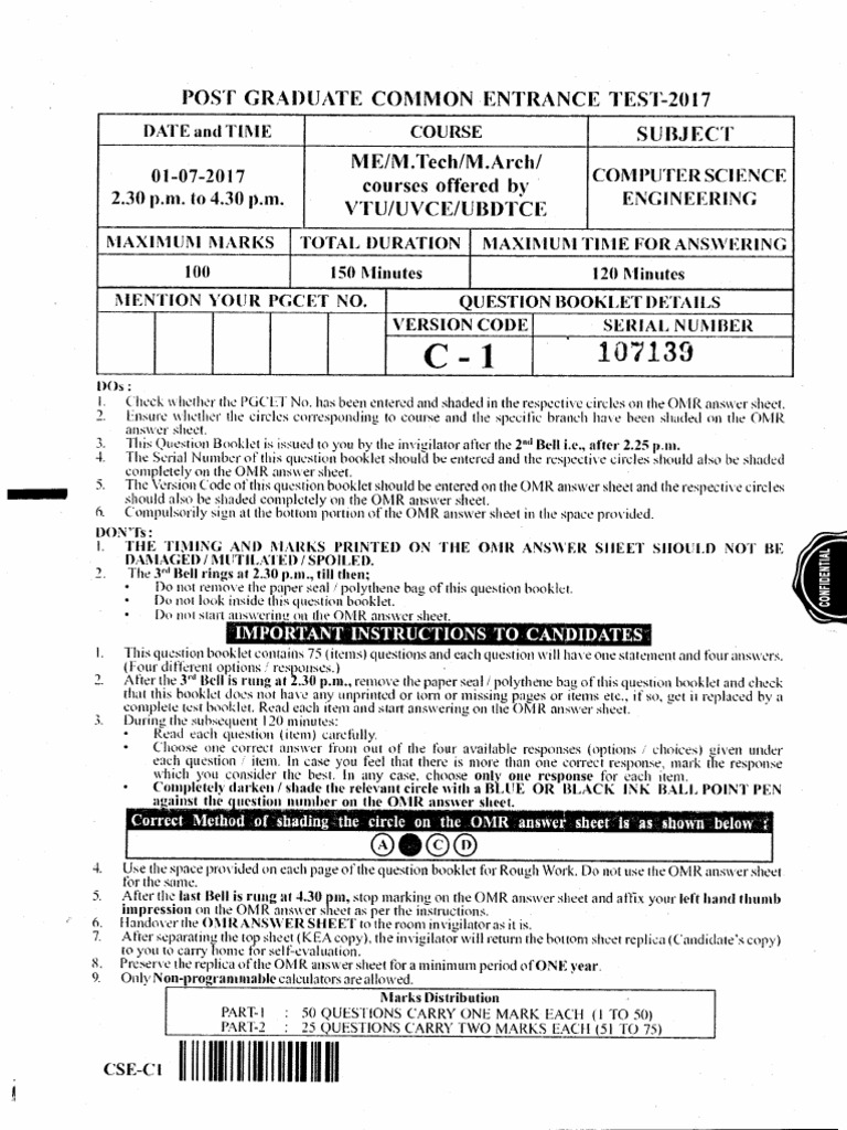 PGCET2017 | PDF | Computing | Computer Engineering