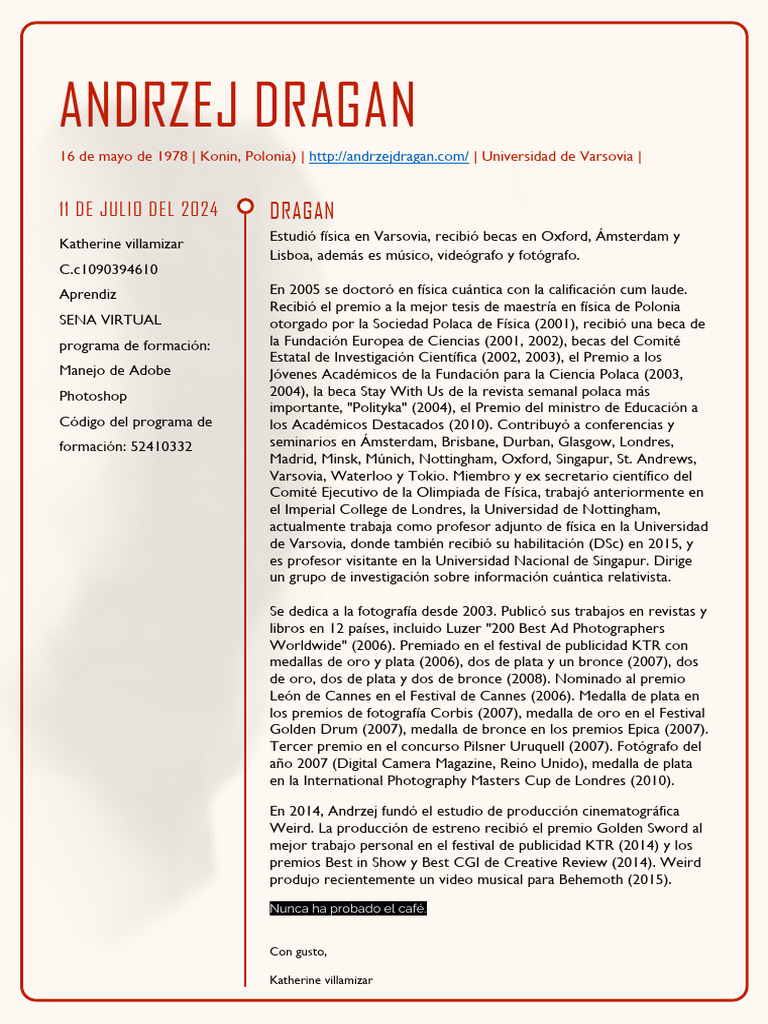 Biografia Andrzej Dragan | PDF