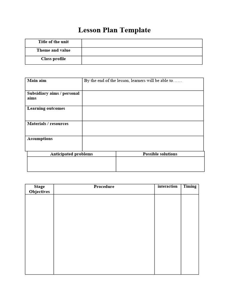 Lesson Plan Template | PDF