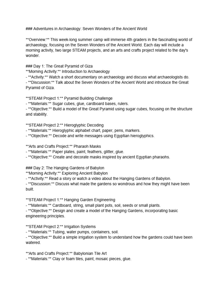 Adventures in Archaeology - Seven Wonders of The Ancient World | PDF ...