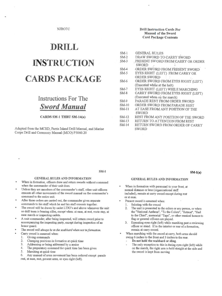 Drill Instruction Cards Package | PDF