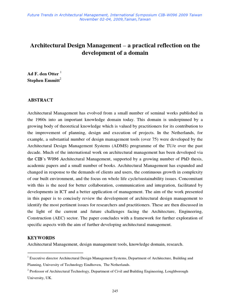 Architectural Design Management | Download Free PDF | Project ...