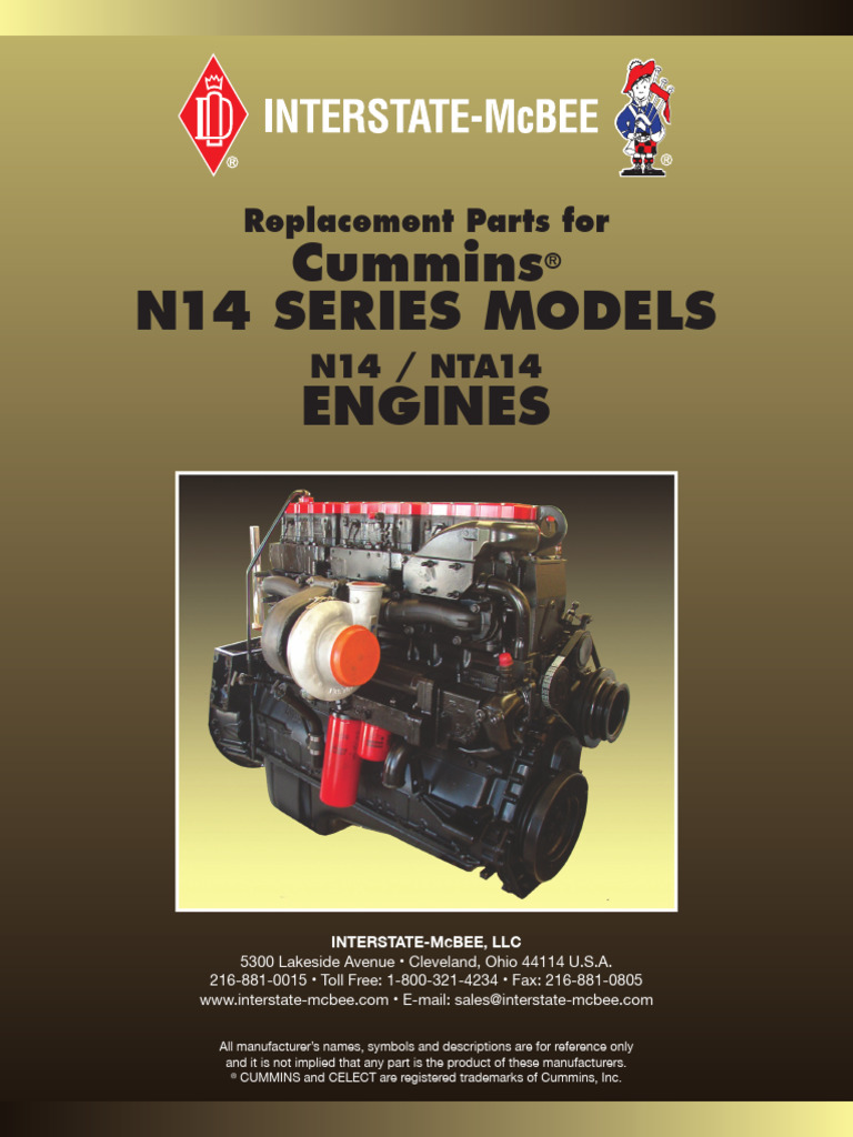 Cummins N14 Series Models Engines: Replacement Parts For | PDF ...