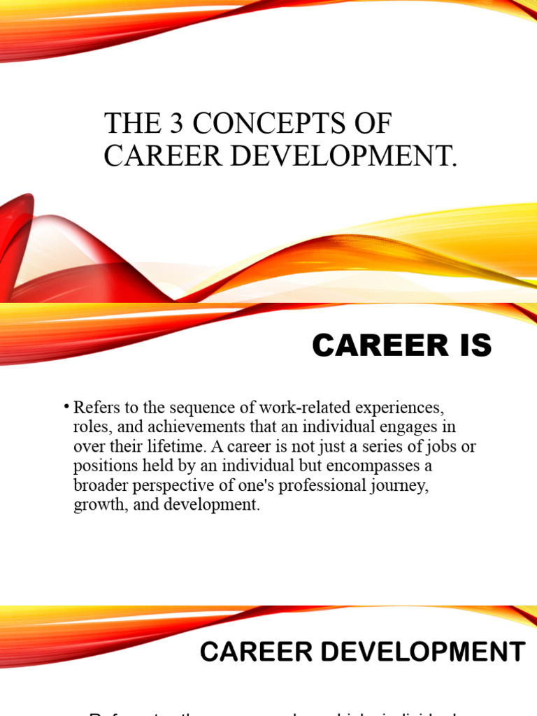 The 3 Concepts of Career Development | PDF | Goal | Industrial And Organizational Psychology