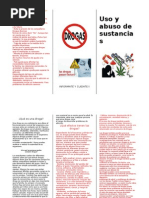 Triptico Prevención de Las Drogas | PDF | La dependencia de sustancias | Drogas