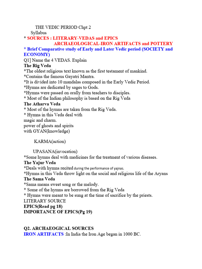 CHPT 2the Vedic Period. | PDF | Vedas