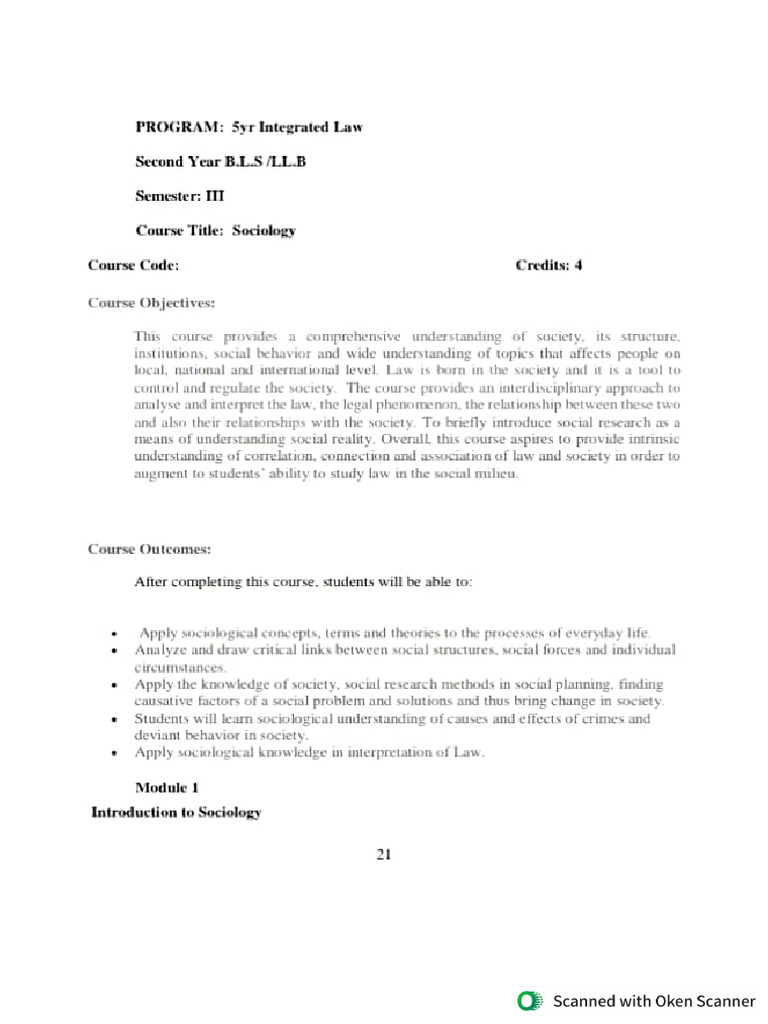 Sociology Syllabus | PDF