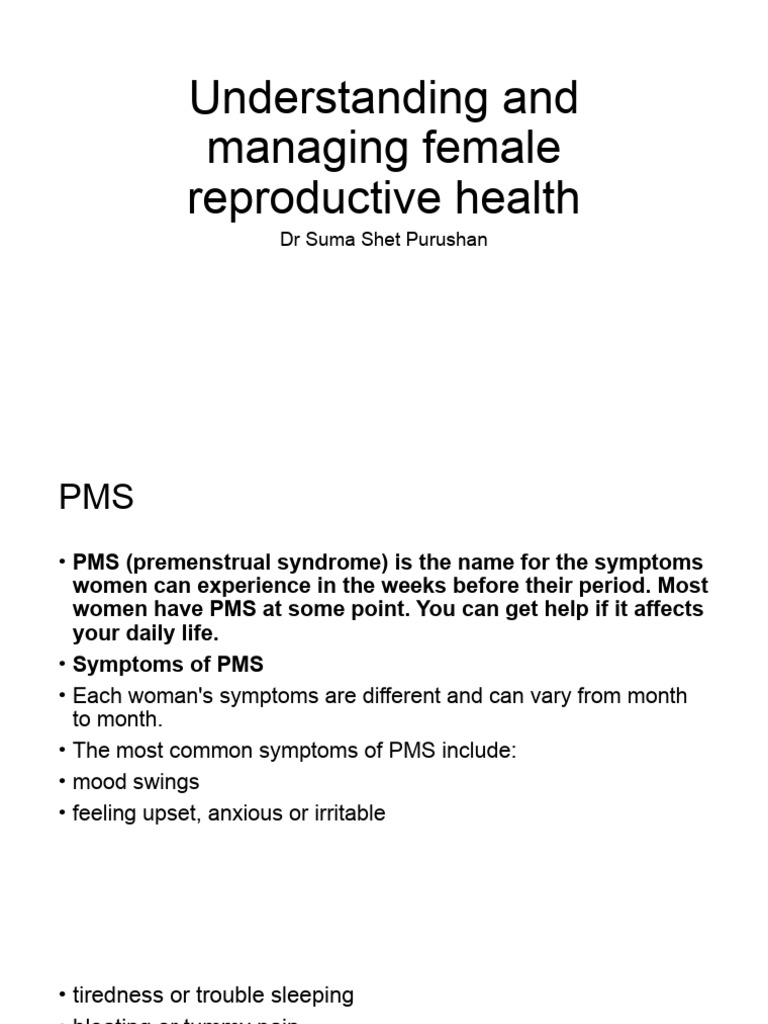 Understanding And Managing Female Reproductive Health Revised Pdf