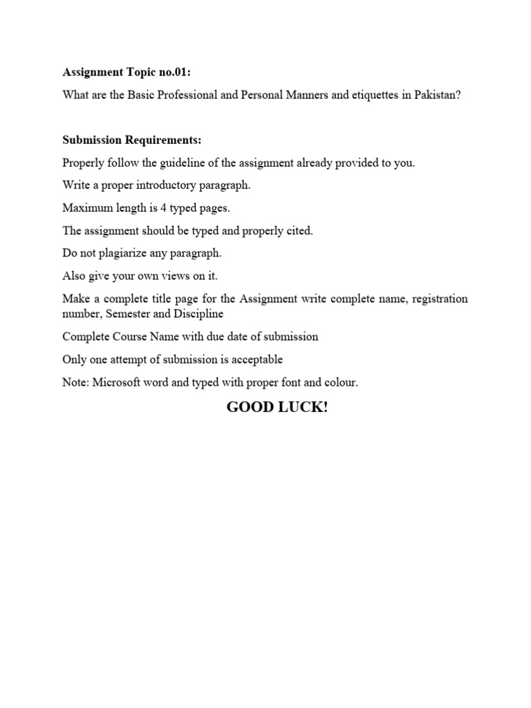 Assignment No 01 | PDF | Career & Growth