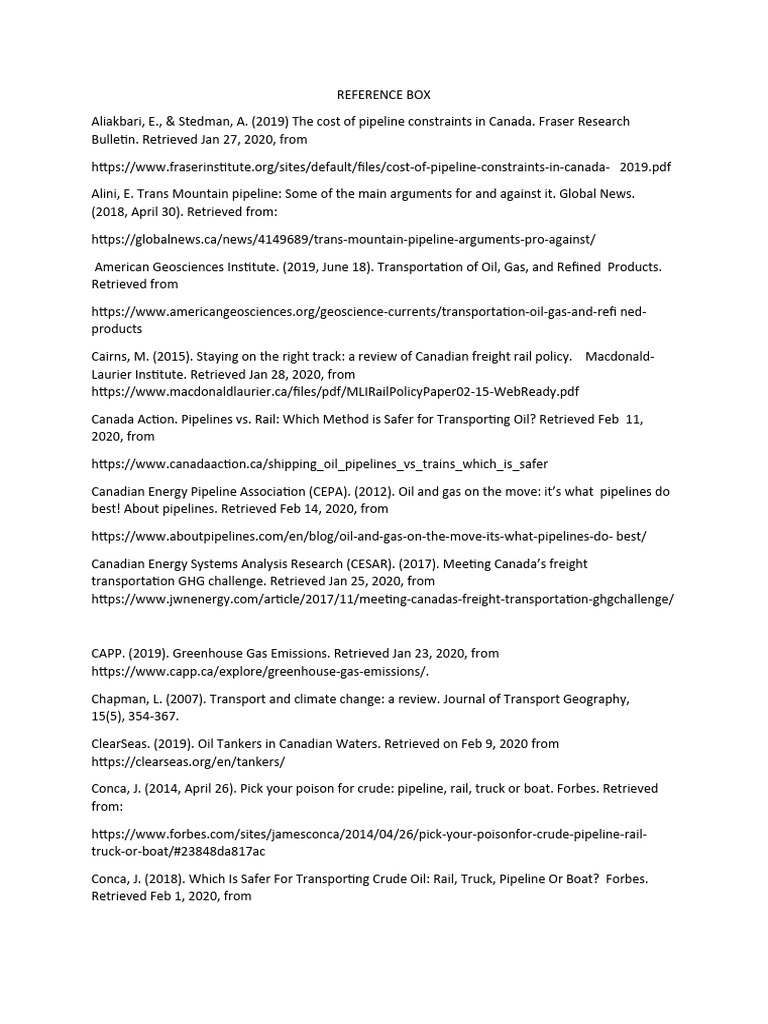 Reference Box Pdf Petroleum Fossil Fuels