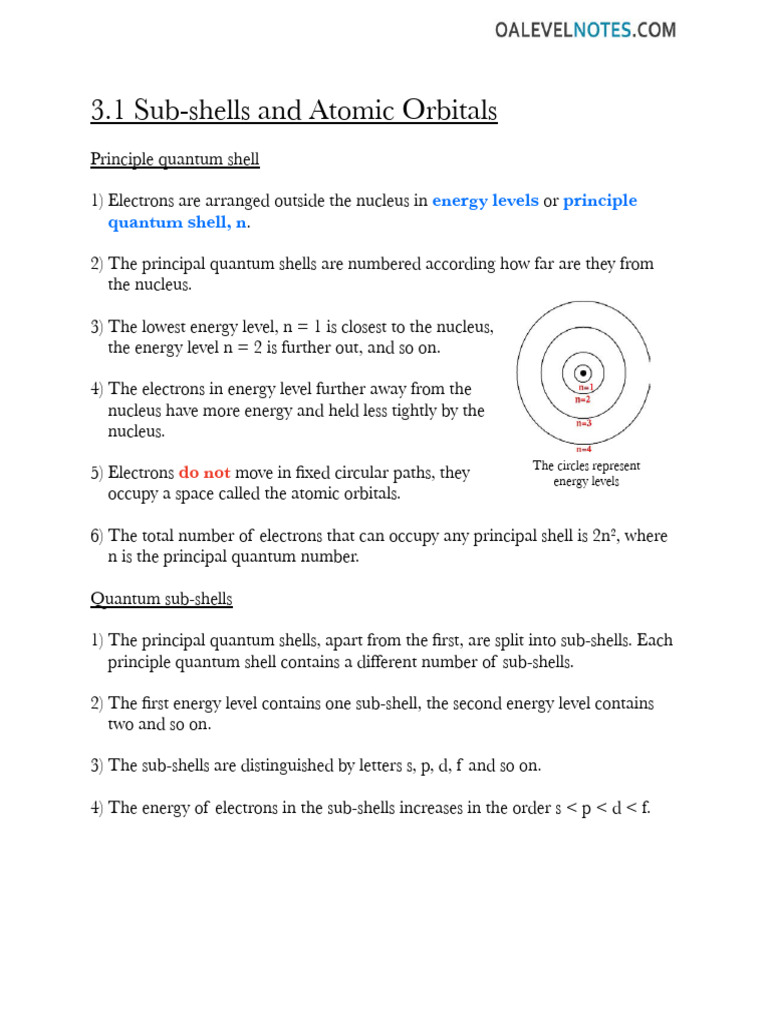 Electrons, Energy Levels and Ionisation Energy | PDF | Atomic Orbital ...