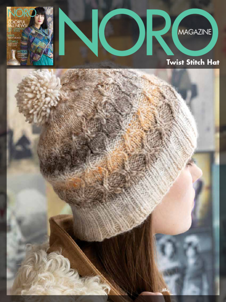 Twist Stitch Hat in Noro Miyabi NMTH16 Downloadable PDF - 2 | PDF | Knitting | Crochet