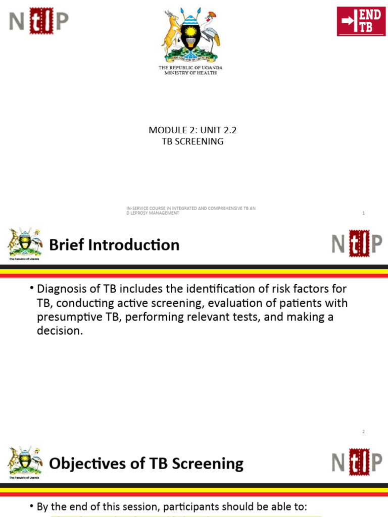 TB Screening and Diagnosis Guide | PDF | Tuberculosis | Medical Diagnosis