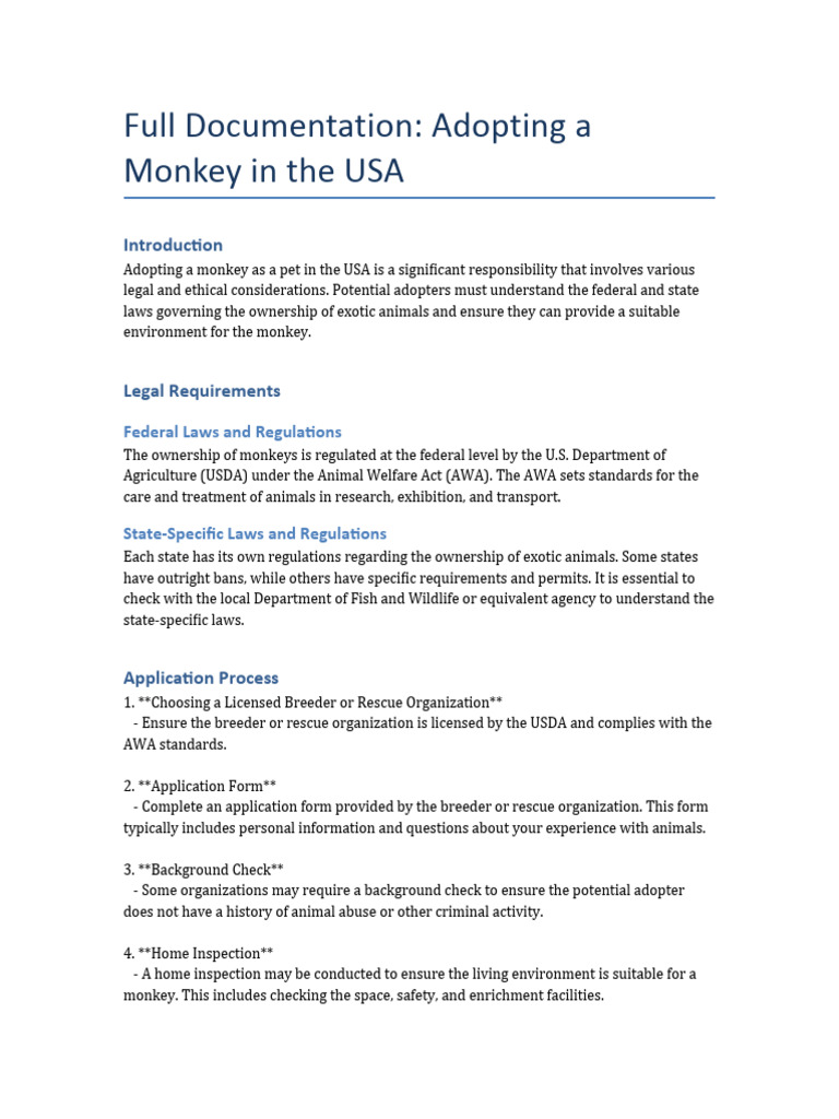 Adopt a Monkey in the USA | PDF