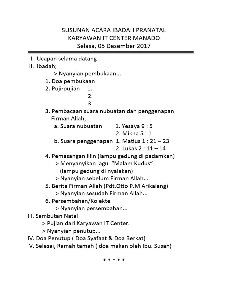 Liturgi Nubuatan dalam Ibadah Pranatal | PDF