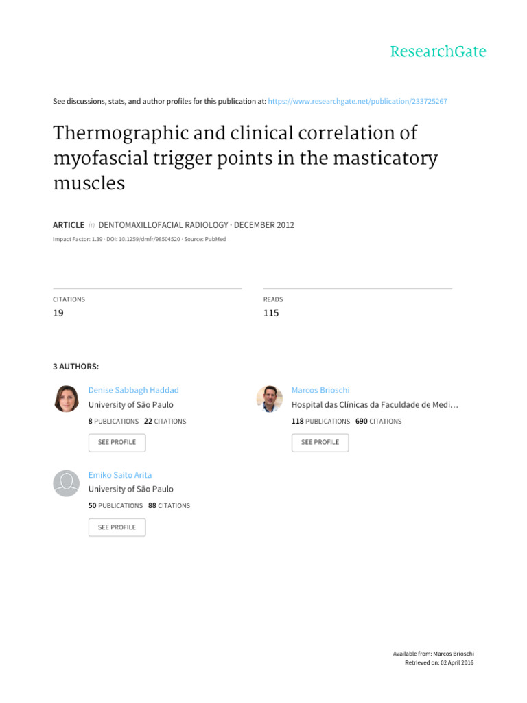 Thermographic and clinical correlation of myofascial trigger points in ... Thermographic and clinical correlation of myofascial trigger points in ...