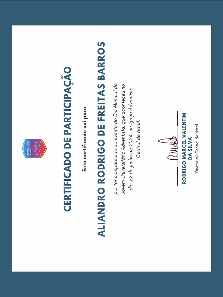 Aliandro Rodrigo Certificado | PDF