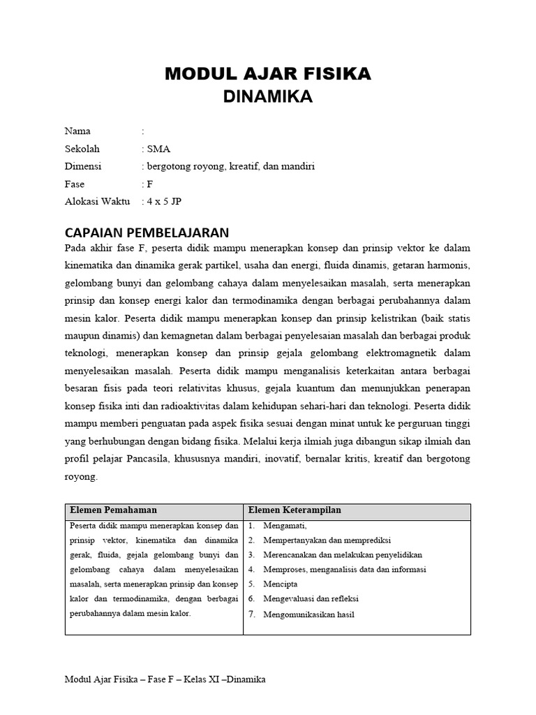 Ma - 3 Dinamika | PDF | Sains & Matematika