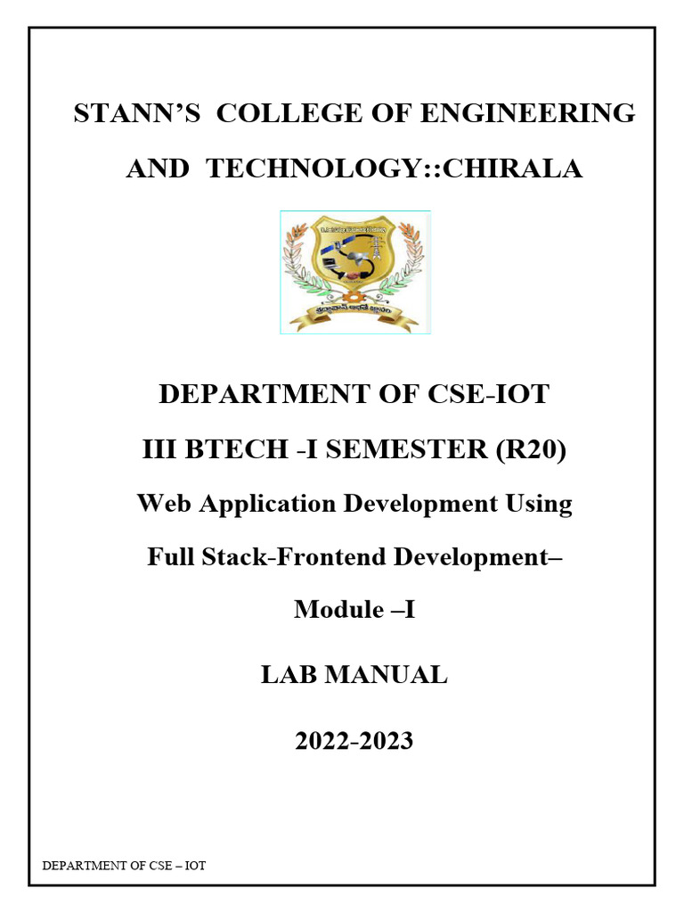 Wad Lab 1 Complete Lab Manual | PDF | Hyperlink | Html Element