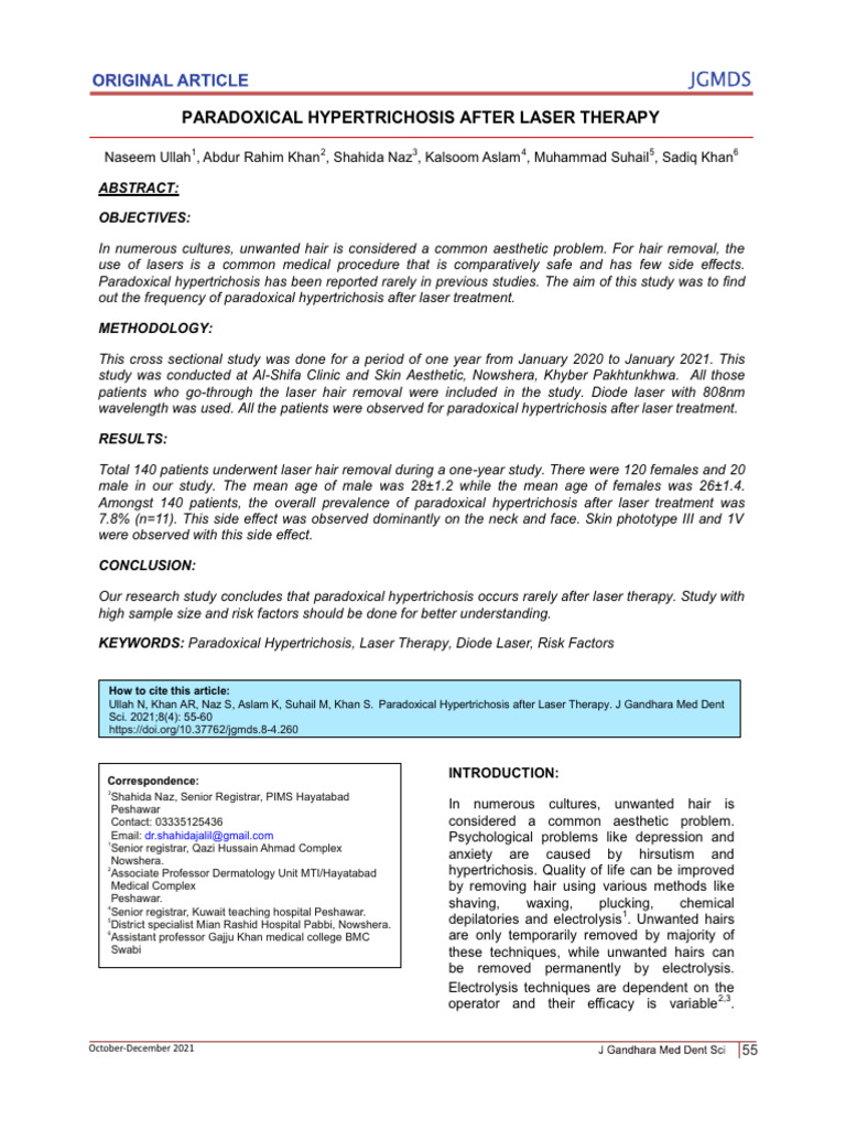 10) Paradoxical Hypertrichosis After Laser Therapy | PDF | Hair | Hair Removal