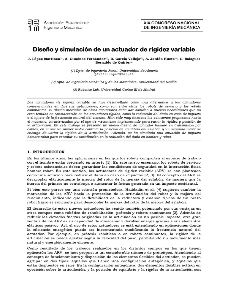 Diseno XIX CNIM 2012 | PDF | Robot | Robótica
