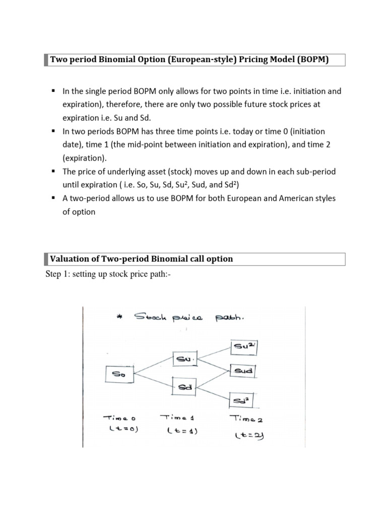 Two Period Binomial Option Pricing Model | PDF | Option (Finance ...