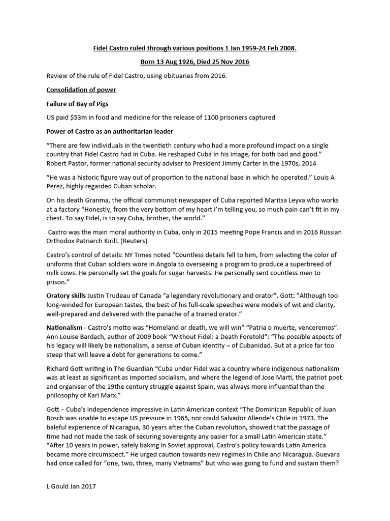 Review of The Rule of Fidel Castro | PDF | Fidel Castro | Cuba