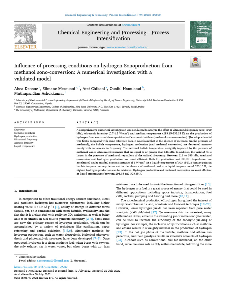 Chemical Engineering and Processing - Process Intensification | PDF ...