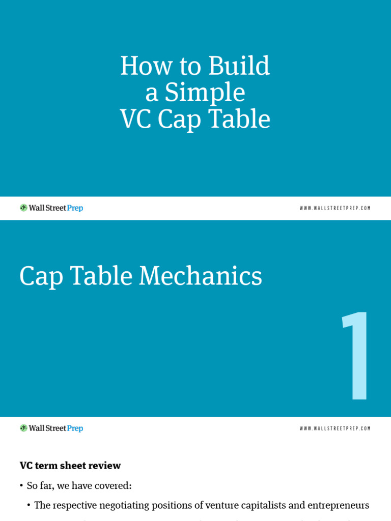 How To Build A Simpe VC Cap Table | PDF | Venture Capital | Corporate ...