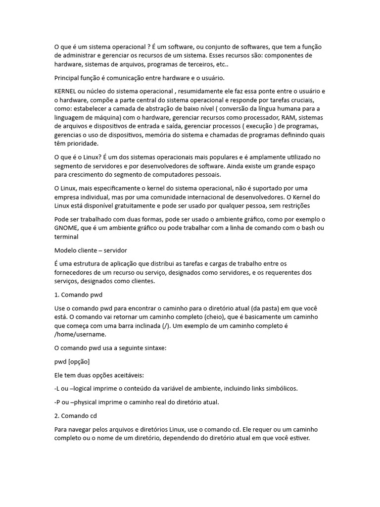 Bootcamp Linux | PDF | Sistema operacional | Kernel (sistema operacional)